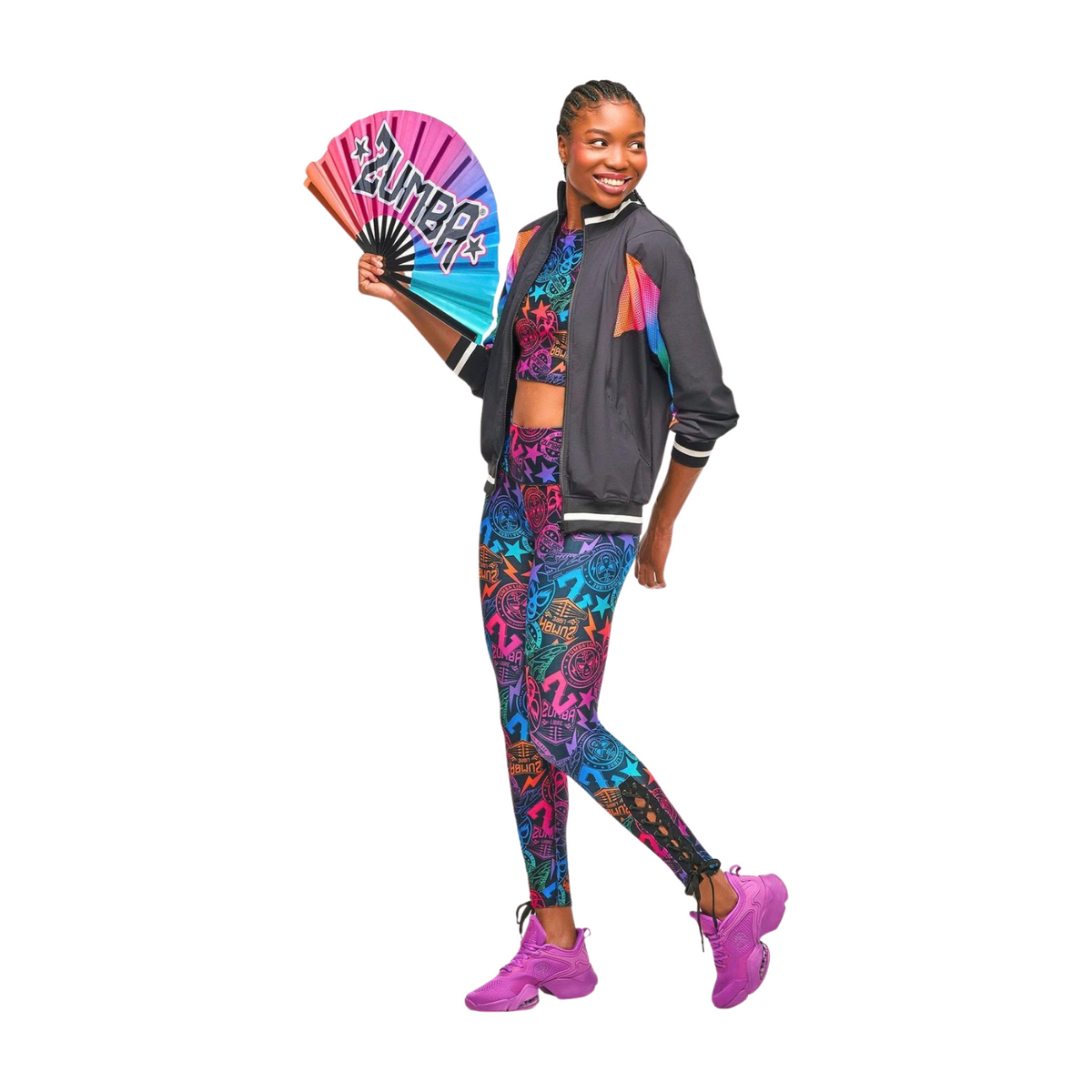 Zumba Libre High Waisted Ankle Leggings With Lace Up Details ...
